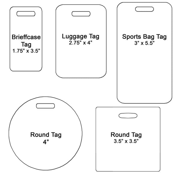 standard sized bag tags